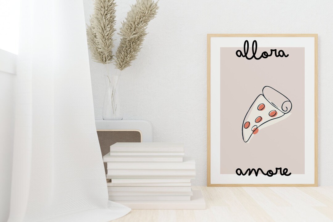 Printable Wallart Pizza Print Printable Poster Illustration Minimalist ...