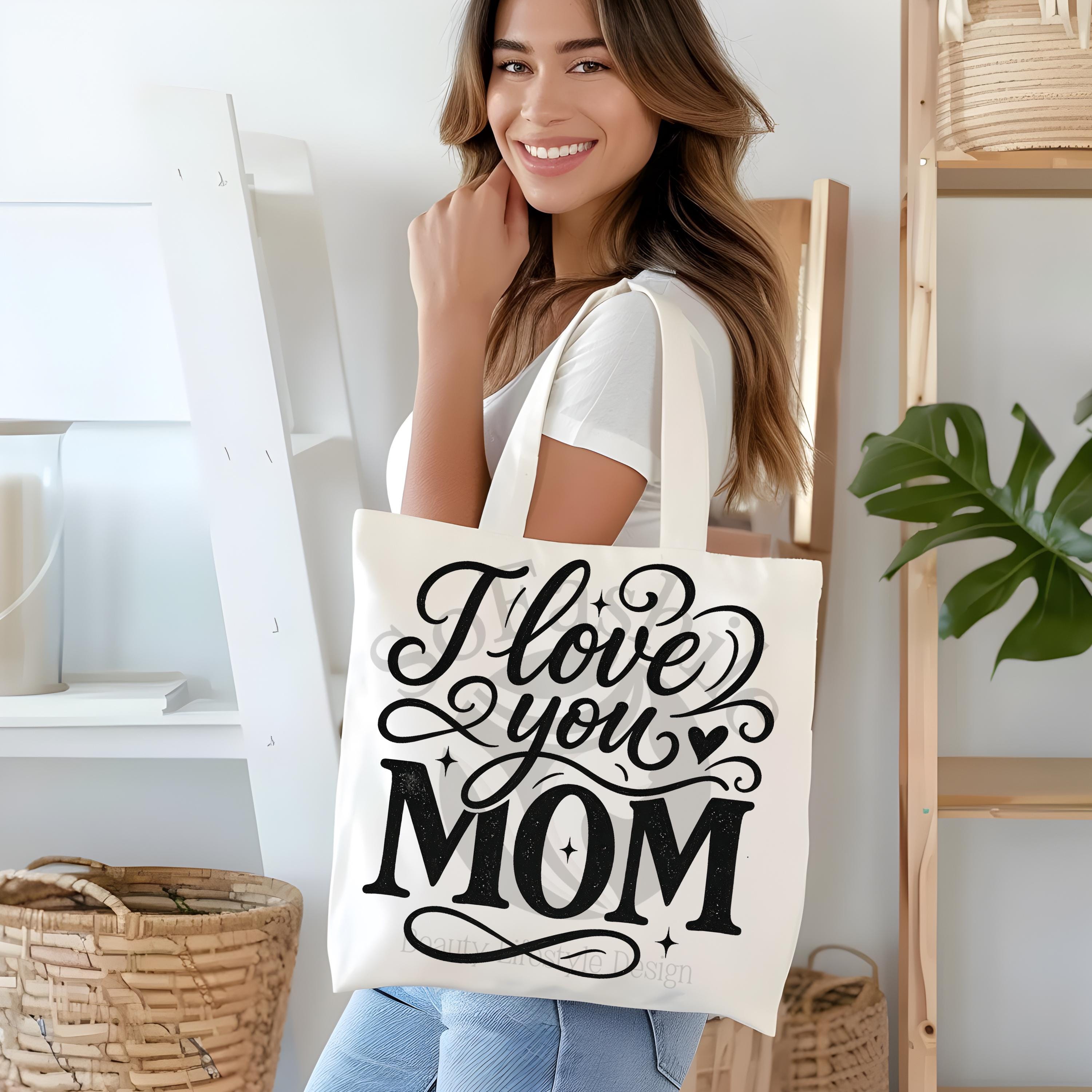 I Love You Mom PNG | Black and White Mother’s Day Design | Hand Drawn ...