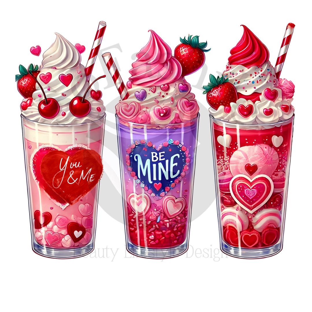Valentine’s Day Milkshake PNG | Love-themed Digital Design | Romantic ...