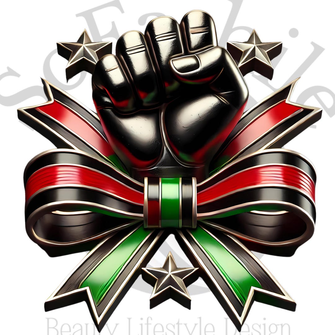 Juneteenth Black History Bow Svg Png Clipart – Afro Flag Melanin Pride ...