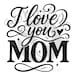 I Love You Mom PNG | Black and White Mother’s Day Design | Hand Drawn ...