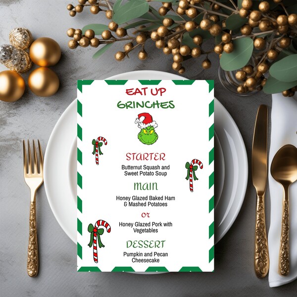 Grinch Printable Menu - Etsy