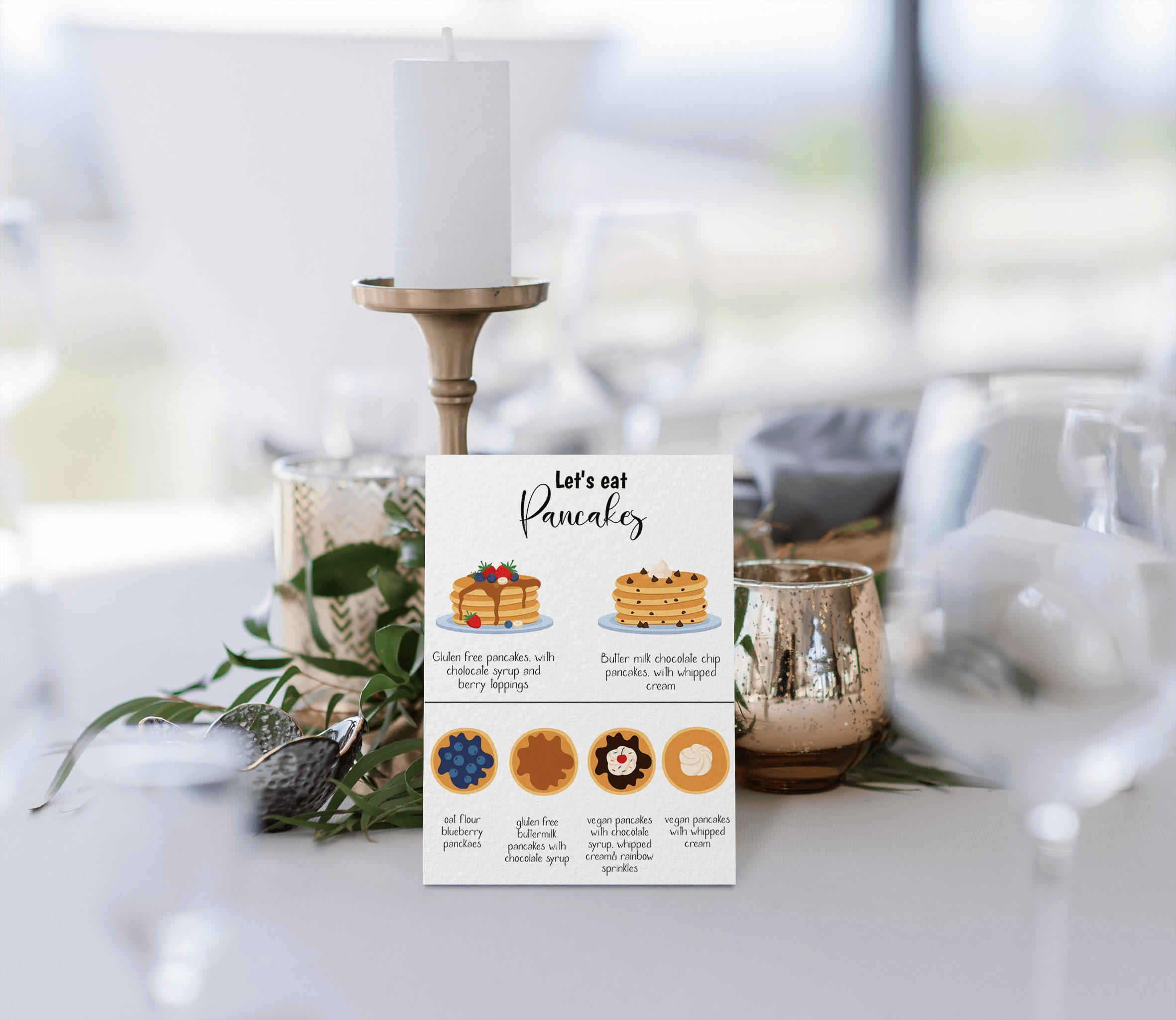 Editable Pancake Bar Sign Customizable Pancake Station Wedding Pancake ...