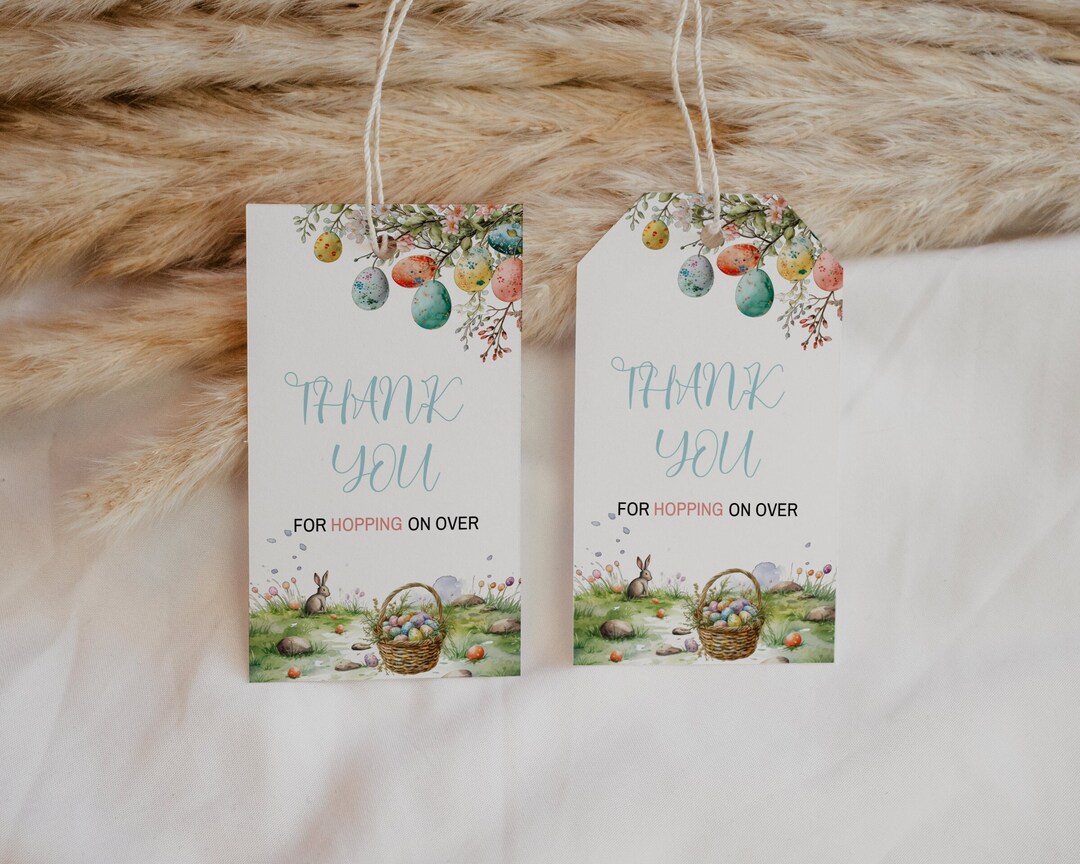 Editable Easter Bunny Thank You Tag Easter Egg Hunt Favor Tag Template ...