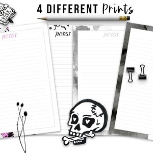 Halloween Themed Notes Page Printable Planner Inserts Notepad Lined ...