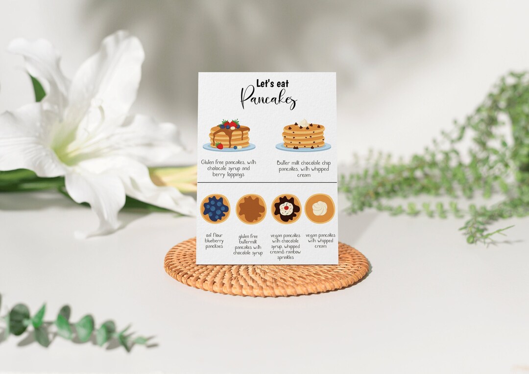 Editable Pancake Bar Sign Customizable Pancake Station Wedding Pancake ...