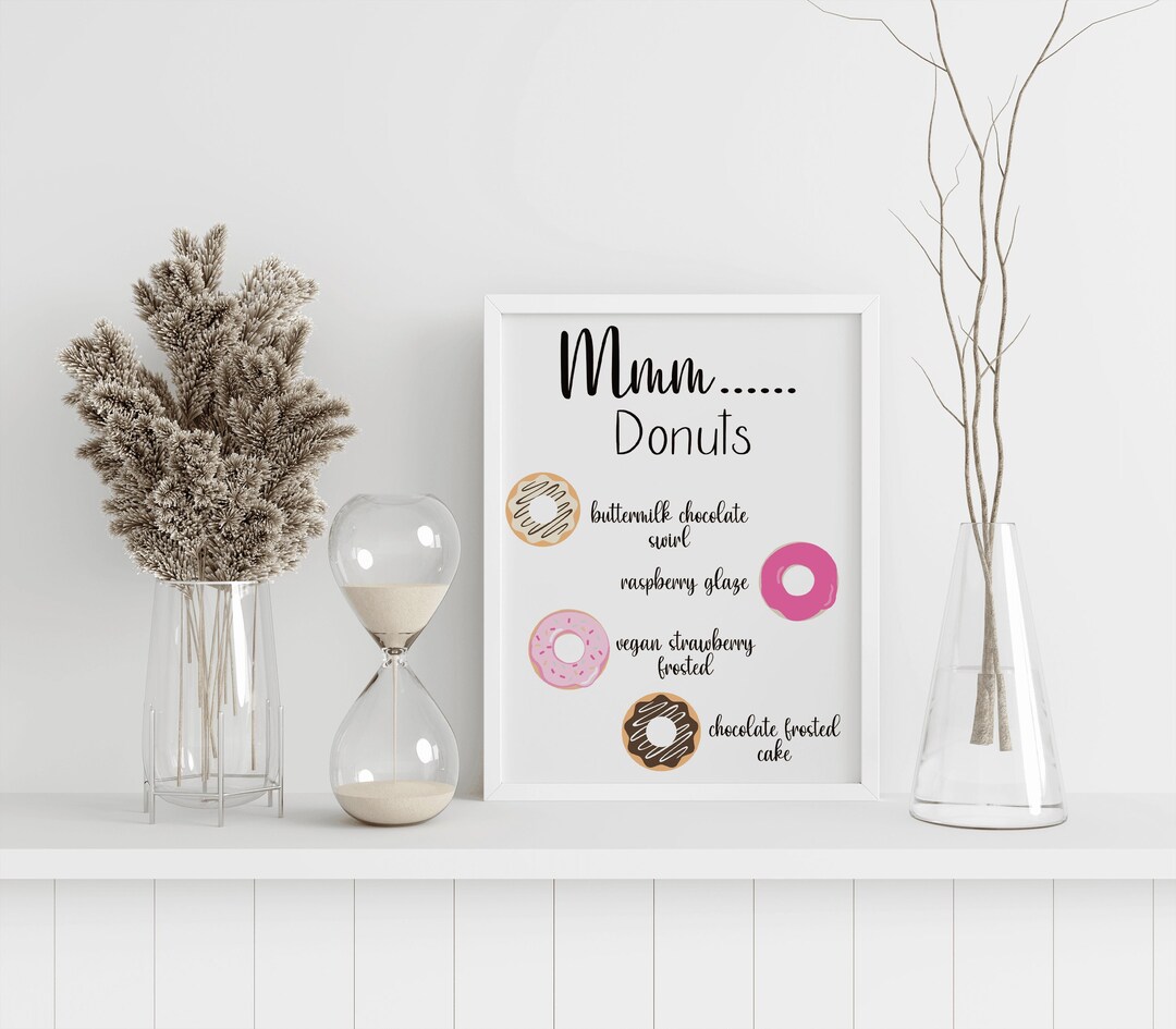Mmm Donuts Bar Sign Create Your Own Donut Menu Editable Donut Station ...