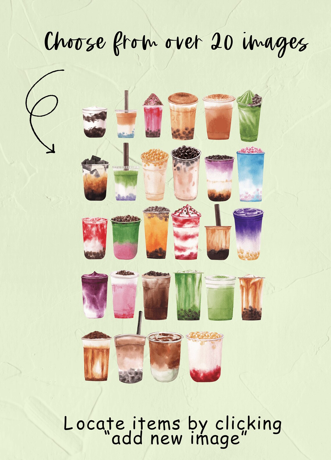 Editable Bubble Tea Menu Sign Customizable Bubble Tea Sign Boba Milk ...