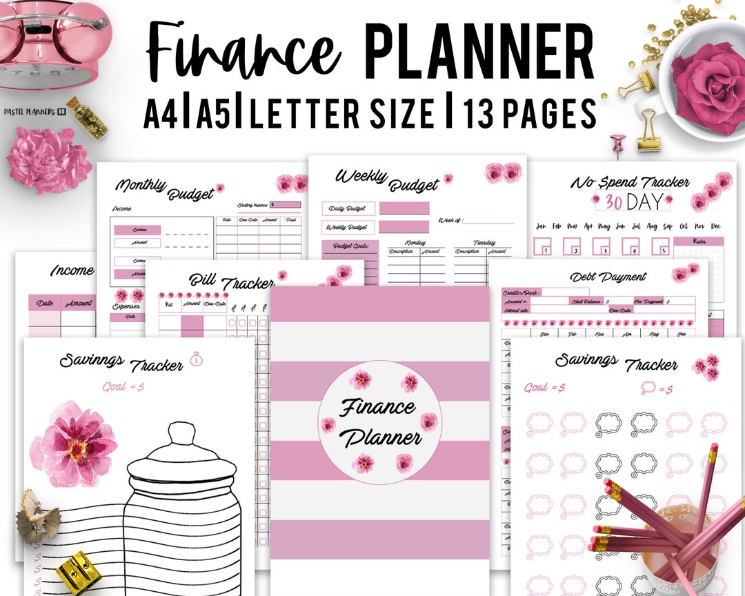 Finance Planner Monthly Budget Weekly Budget Expense Tracker - Etsy