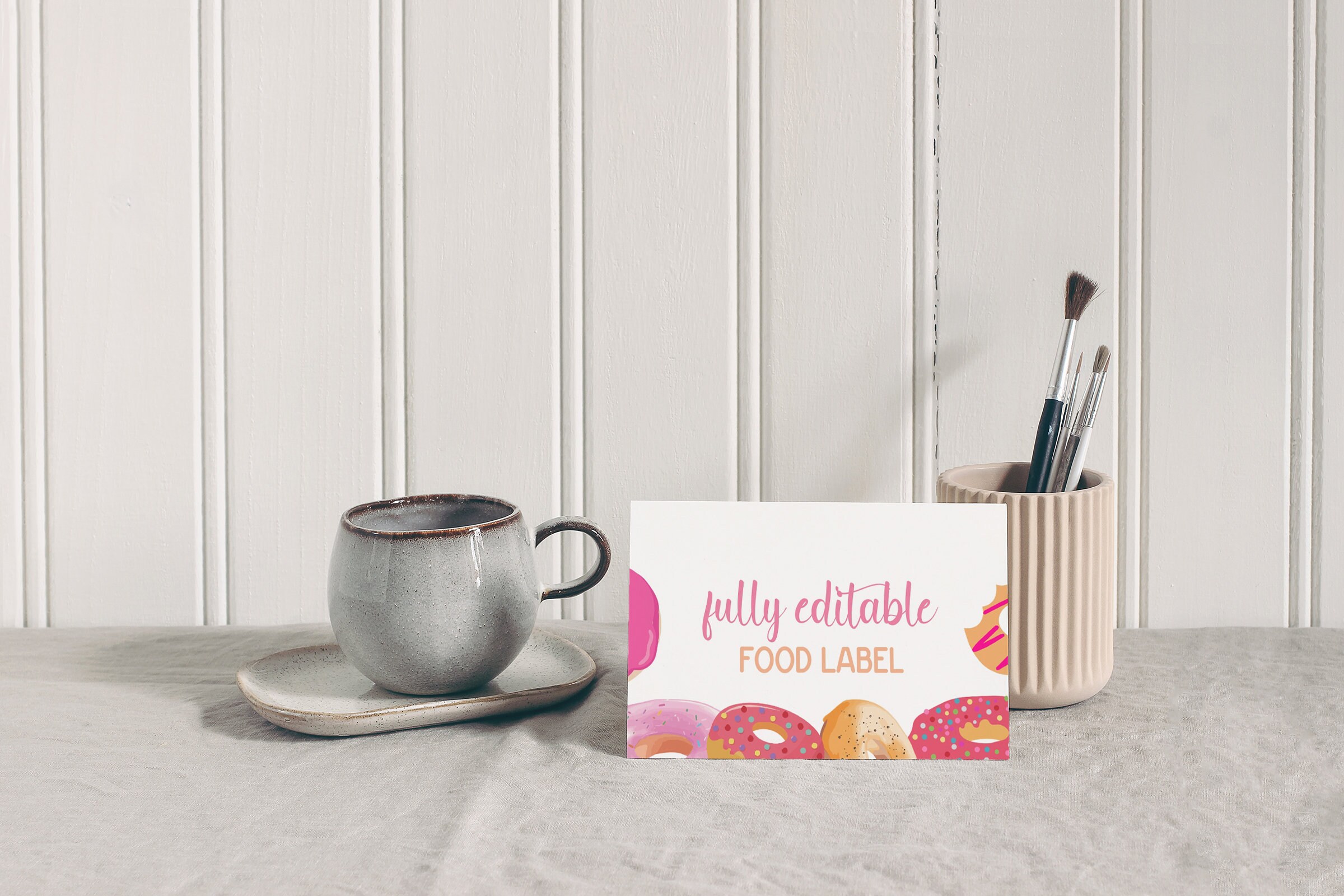 Editable Donut Birthday Party Food Label Template Food Tents Printable ...