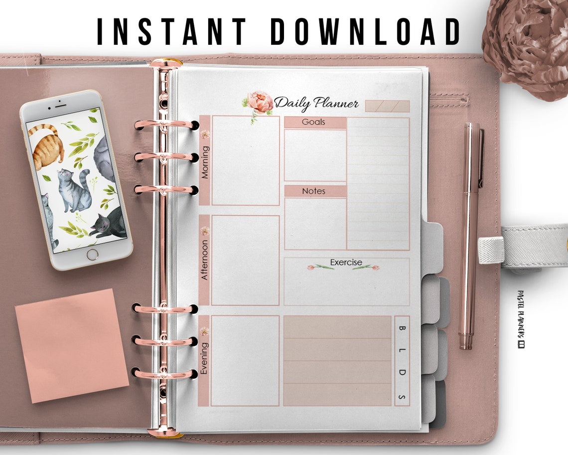 A6 Printable Daily Planner Inserts, A6 Planner ,goal Tracker ,day ...