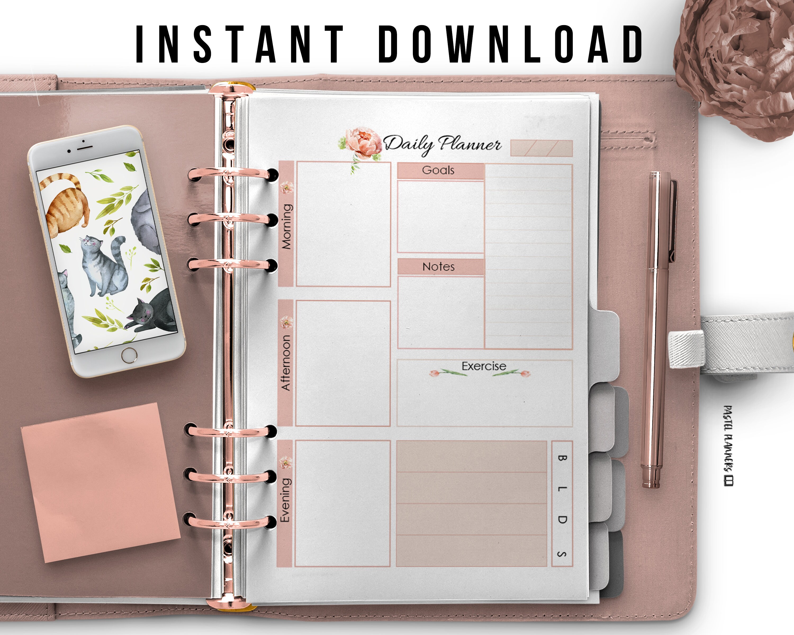 A6 Printable Daily Planner Inserts, A6 Planner ,goal Tracker ,day ...
