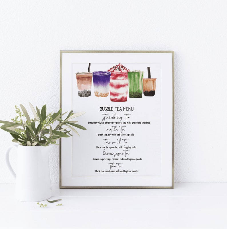 Editable Bubble Tea Menu Sign Customizable Bubble Tea Sign Boba Milk ...