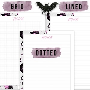 Halloween Themed Notes Page Printable Planner Inserts Notepad Lined ...