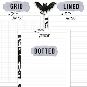 Halloween Themed Notes Page Printable Planner Inserts Notepad Lined ...