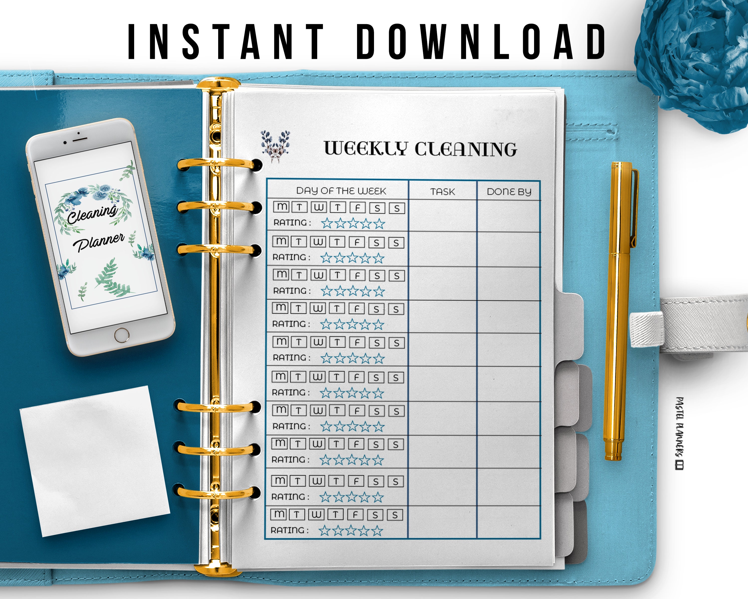 Weekly Cleaning Planner Printable Insert Household Schedule - Etsy