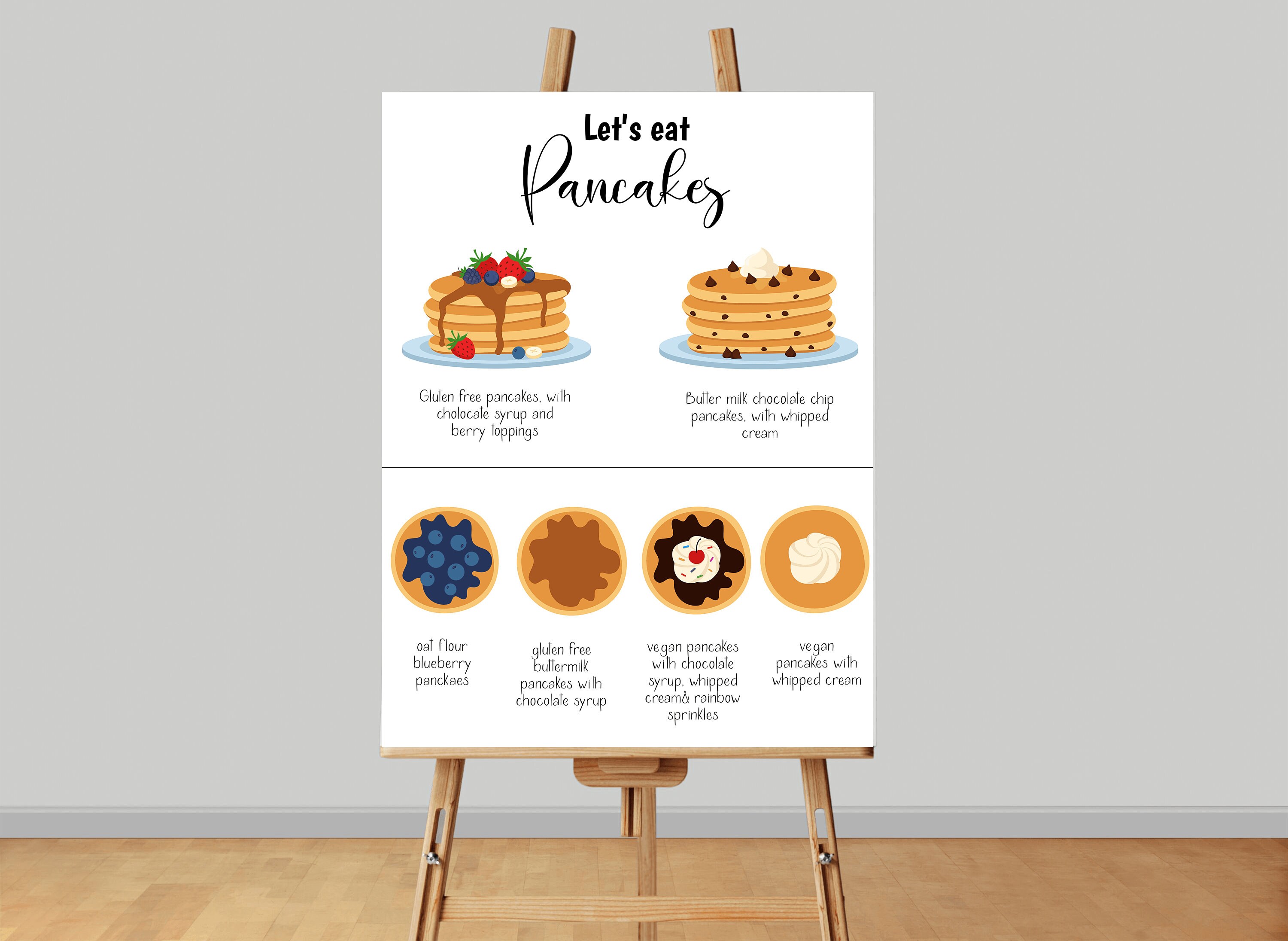 Editable Pancake Bar Sign Customizable Pancake Station Wedding Pancake ...