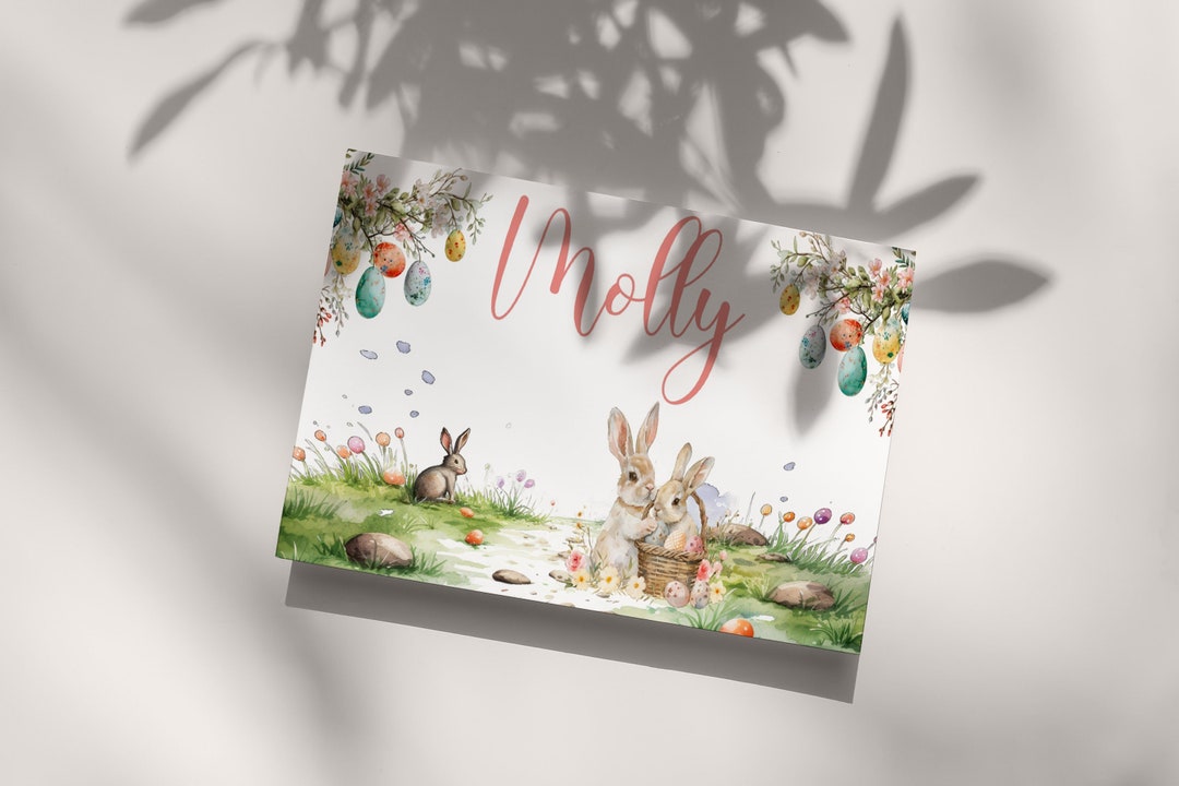 Easter Bunny Name Card Editable Easter Egg Hunt Place Card Name Card ...