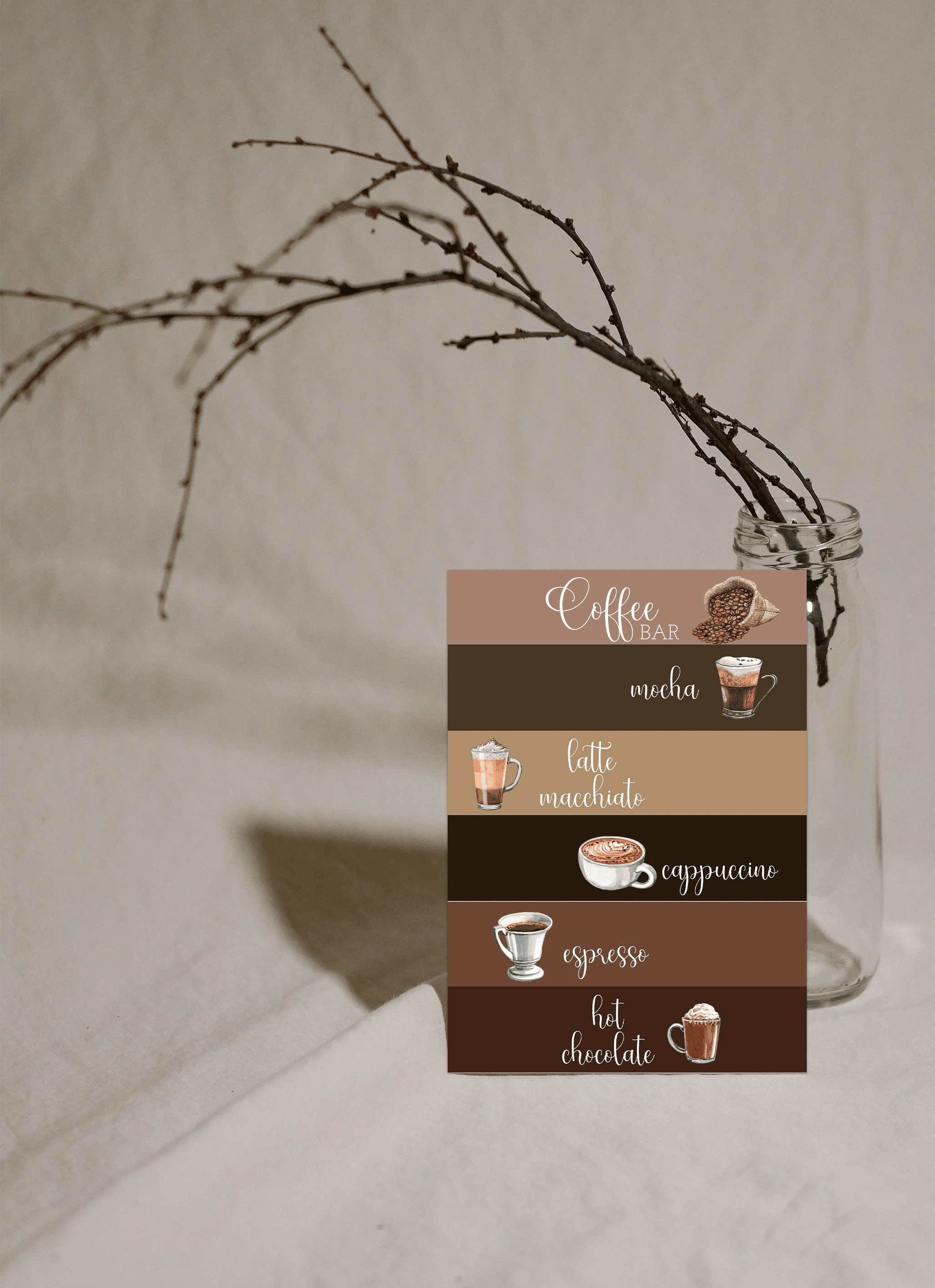 Coffee Menu Sign Customizable Coffee Bar Printable Editable Wedding ...