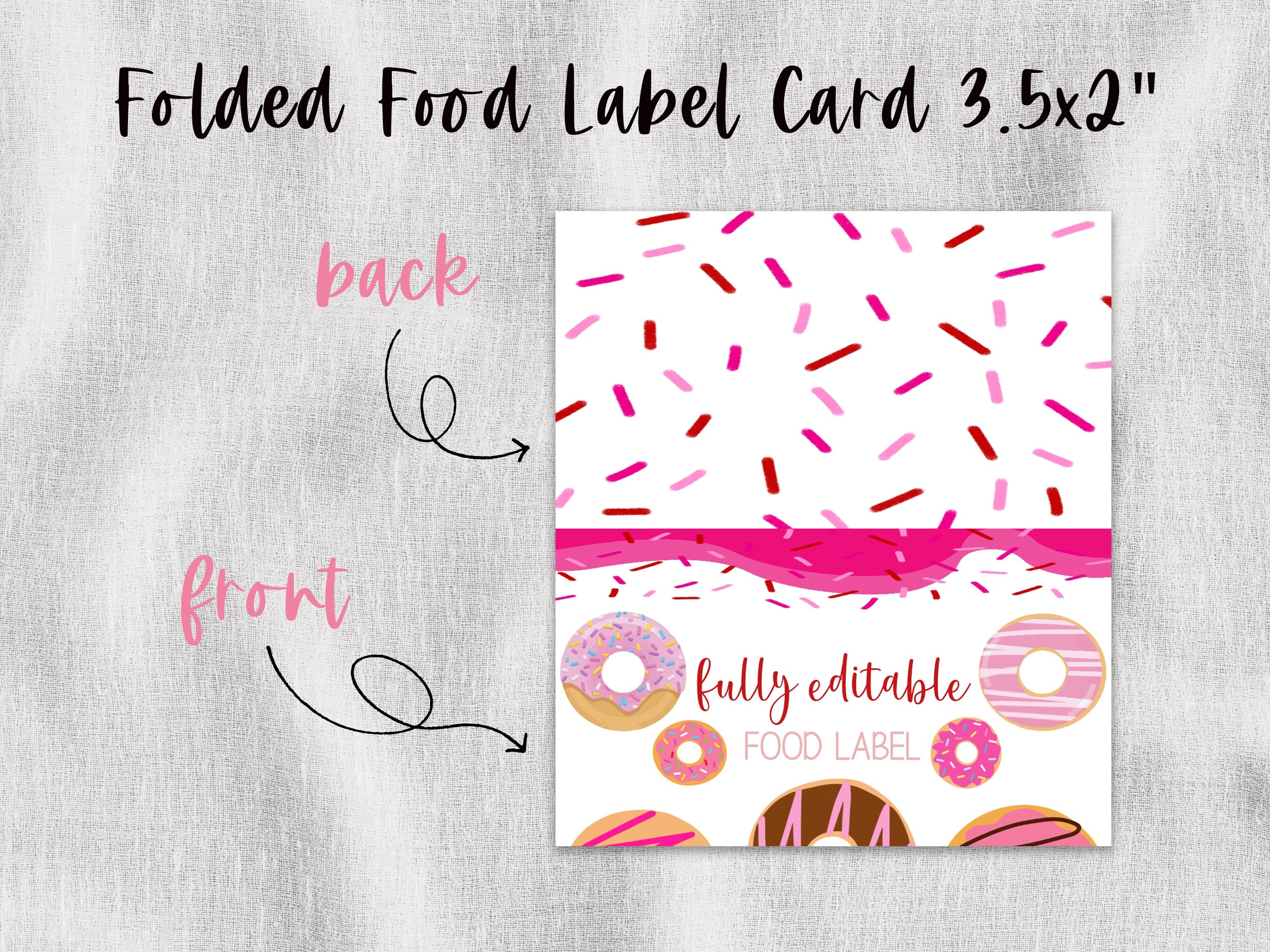 Editable Donut Birthday Party Food Label Template Food Tents Printable ...