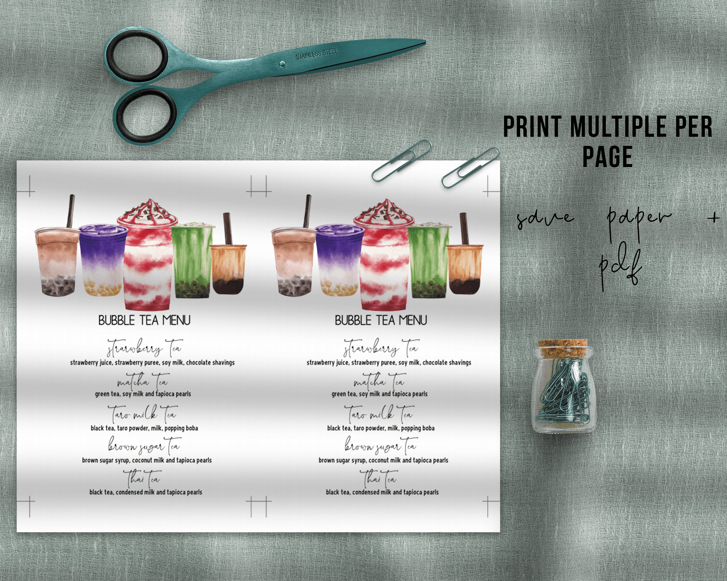 Editable Bubble Tea Menu Sign Customizable Bubble Tea Sign Boba Milk ...