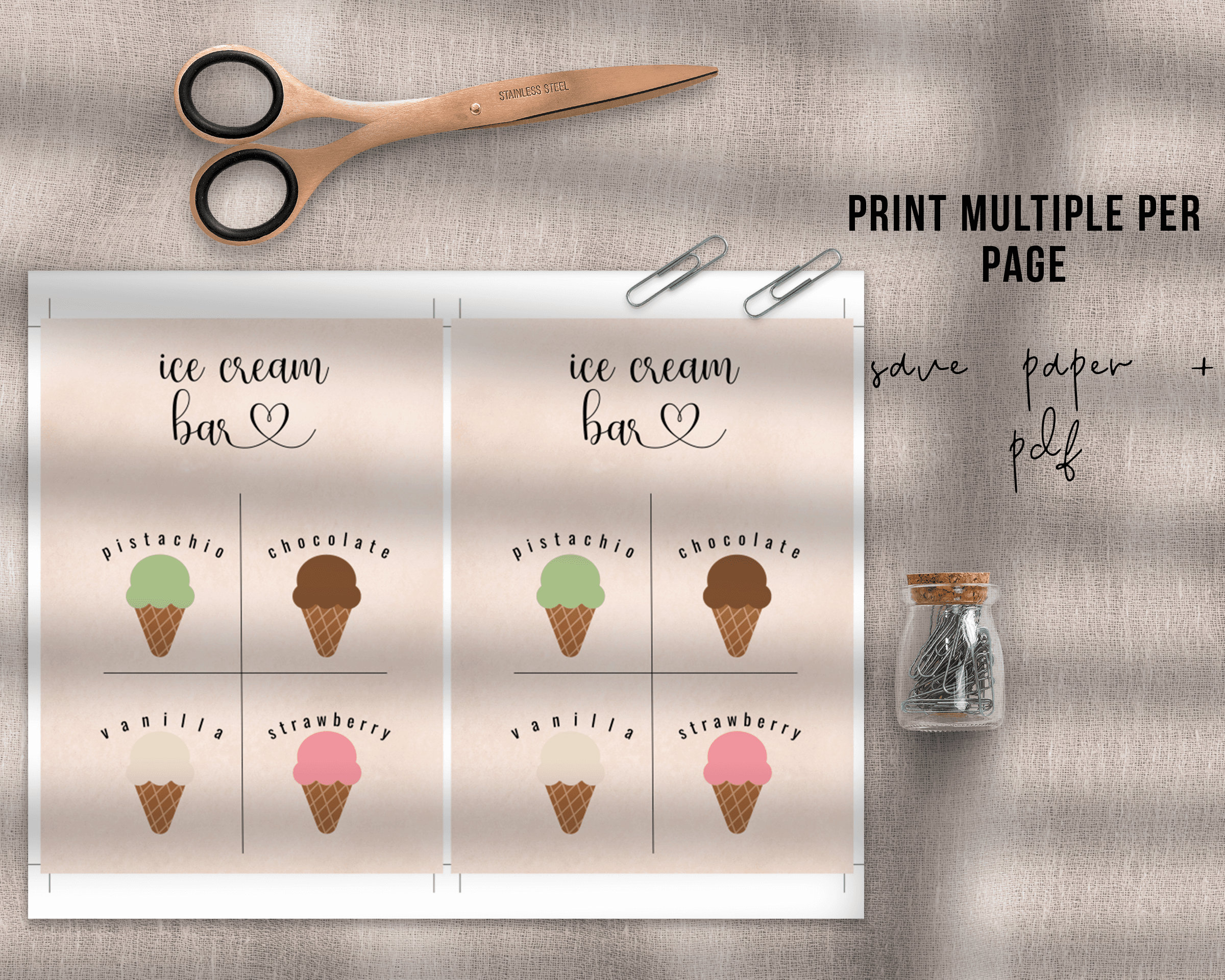 100% Editable Ice Cream Bar Template Build Your Own Ice Cream Menu Ice ...