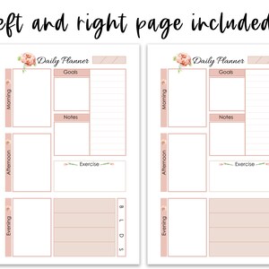Half Letter Printable Daily Planner Inserts, ,goal Tracker ,day ...