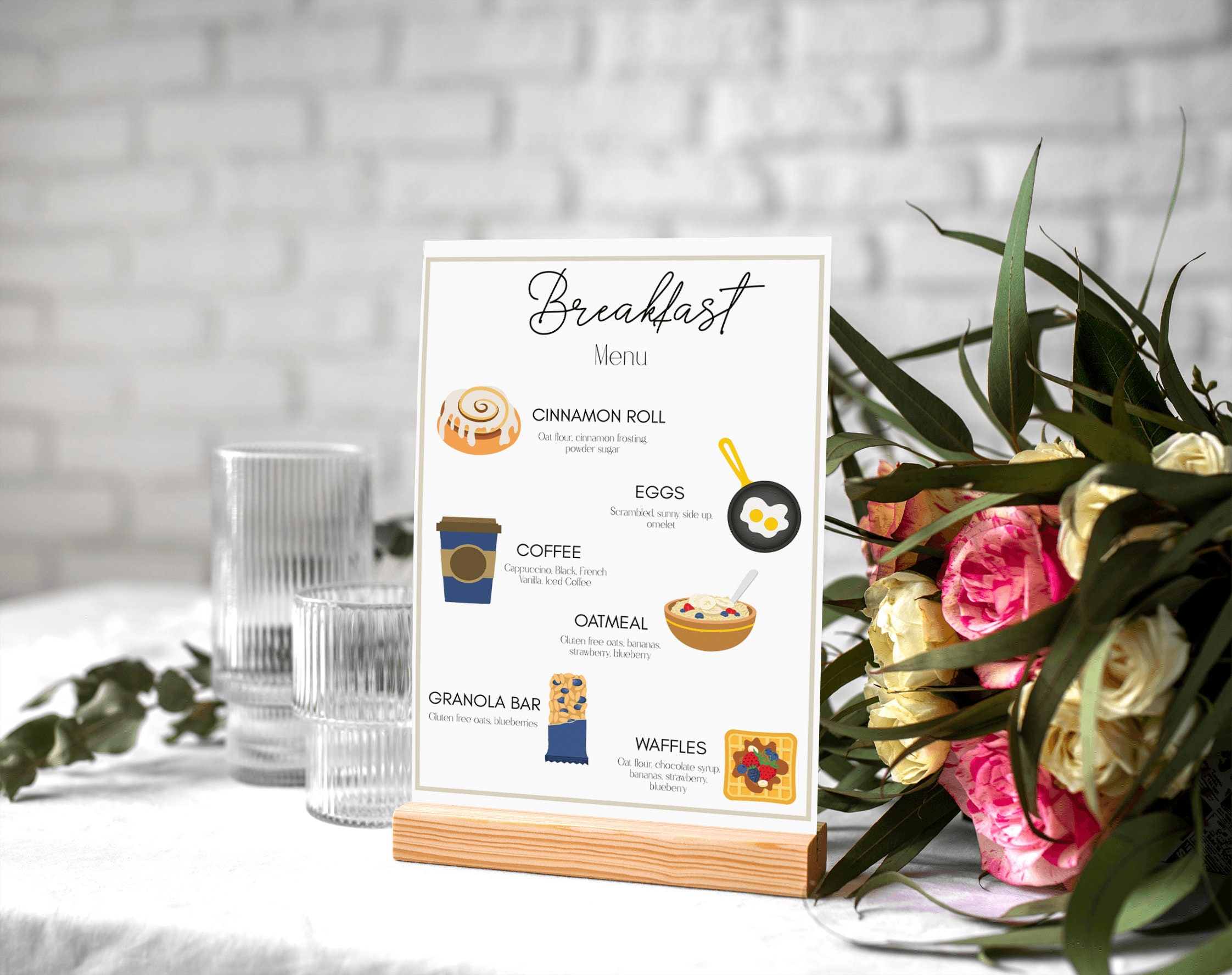 Editable Breakfast Bar Sign Breakfast Bar Template Wedding Party Shower ...