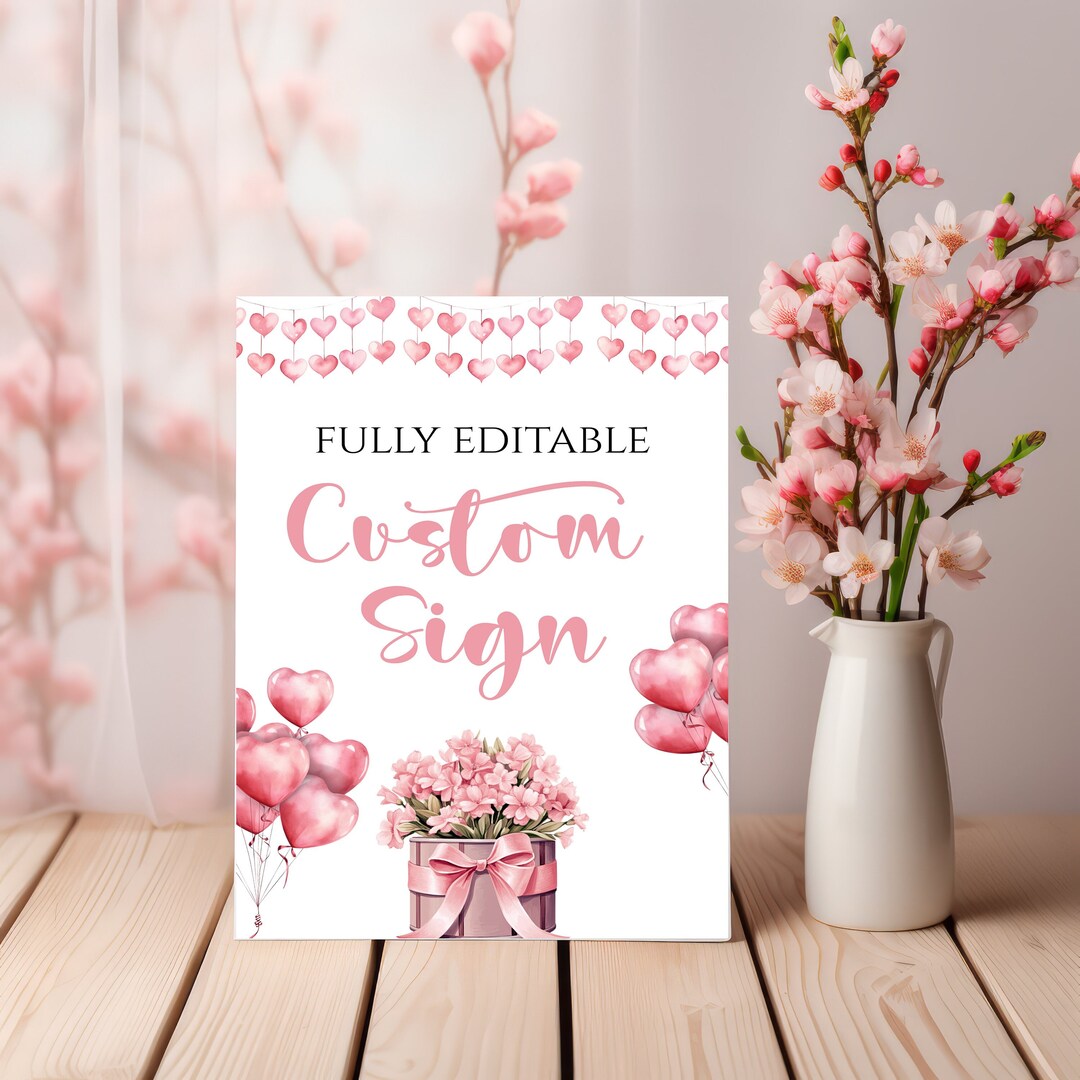 Galentine''s Day Custom Sign Editable Valentine's Day Printable Sign ...