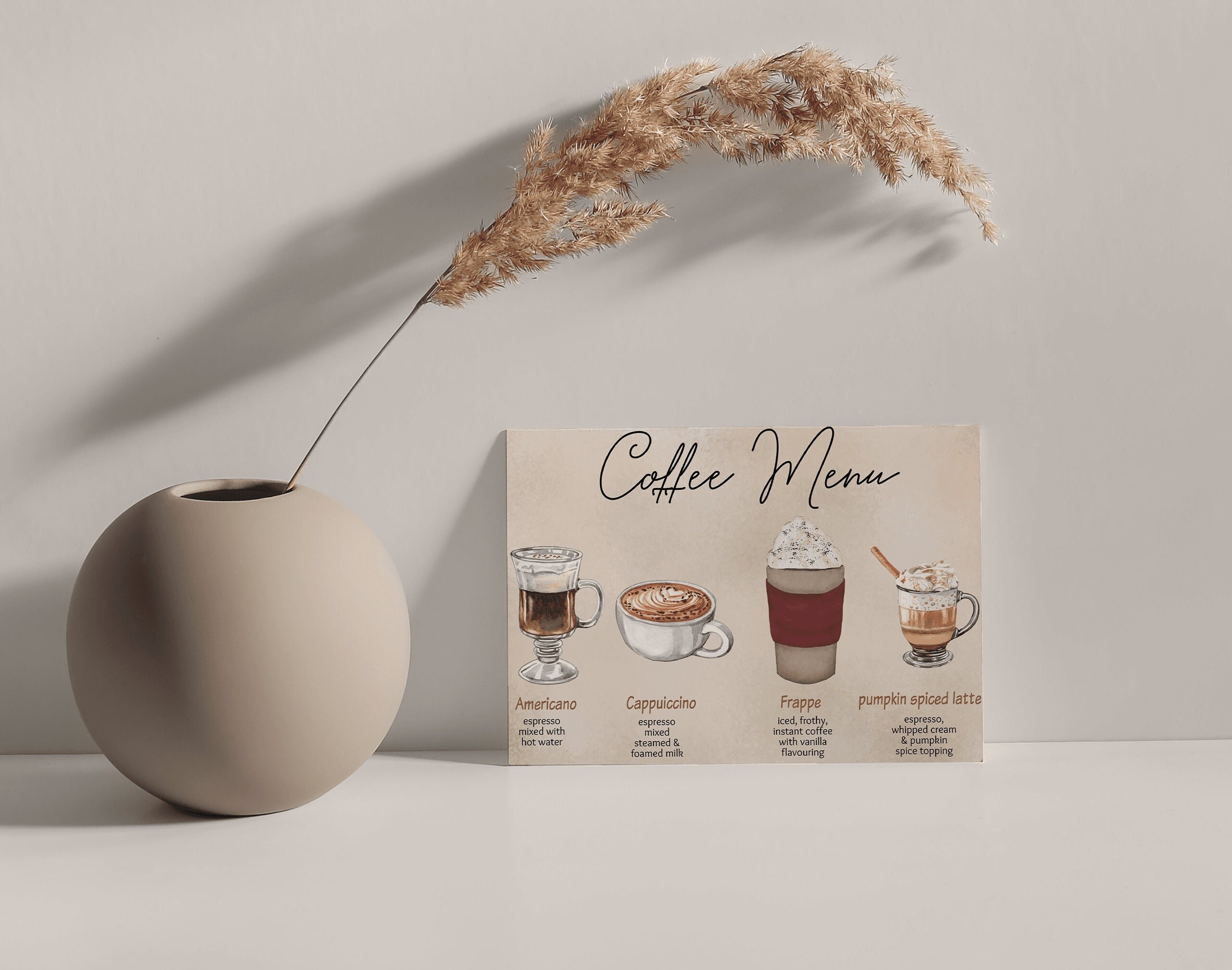 Editable Coffee Menu Sign Customizable Coffee Bar Printable Hot ...