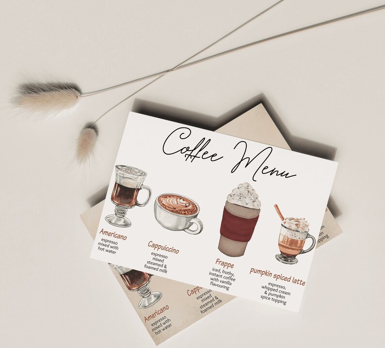 Editable Coffee Menu Sign Customizable Coffee Bar Printable Hot ...