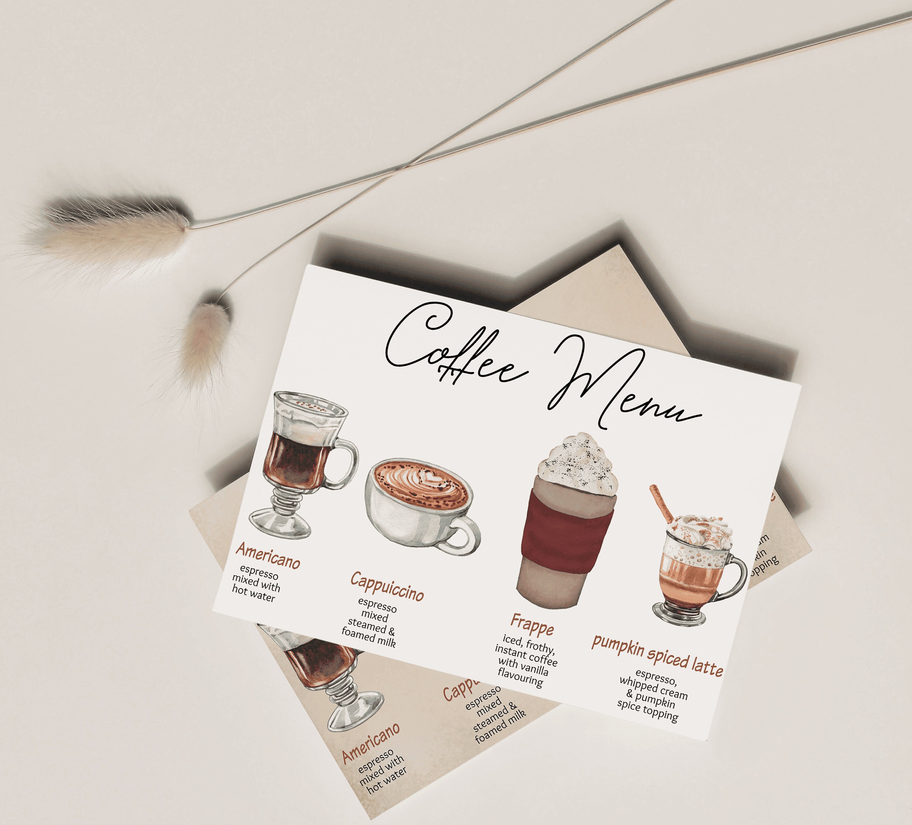 Editable Coffee Menu Sign Customizable Coffee Bar Printable Hot ...
