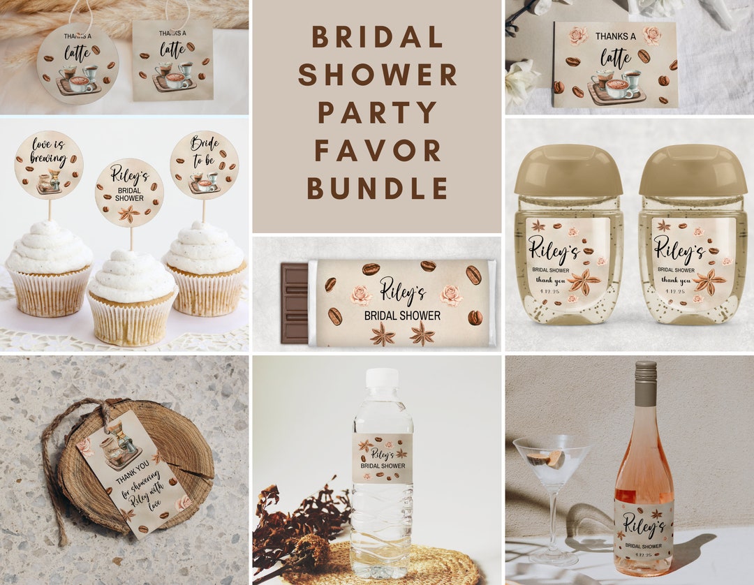 Editable Love is Brewing Bridal Shower Party Favor Bundle Coffee ...