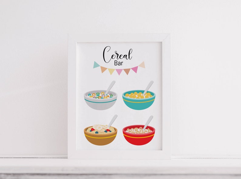 Cereal Bar Sign Cereal Station Pancake and Pajama Party Breakfast Sign ...