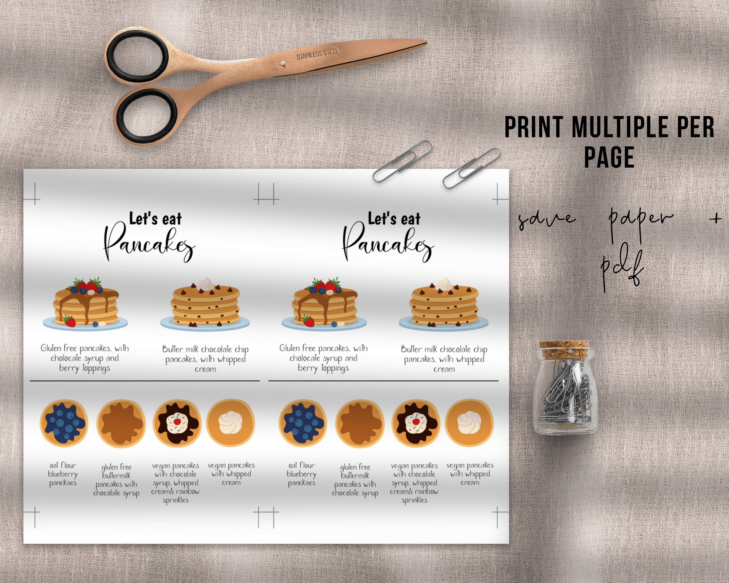 Editable Pancake Bar Sign Customizable Pancake Station Wedding Pancake ...