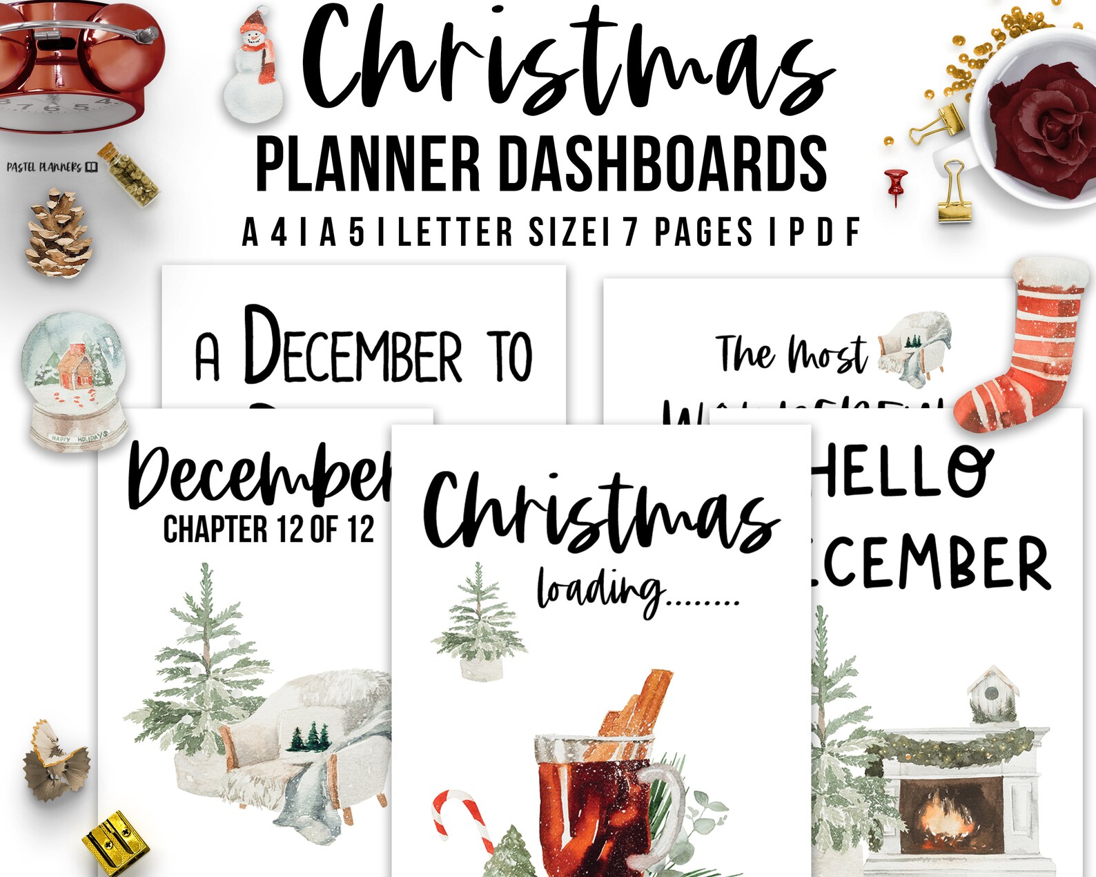 Festive Christmas Planner Dashboards December Quotes Covers Happy ...