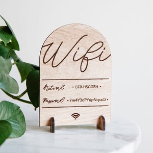 Personalised Oak Home Wifi Sign, Password Plaque, Wooden Internet Sign ...