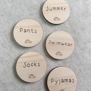 Trofast Circle Tags, Wooden Storage Labels, Engraved Tags, Transport ...