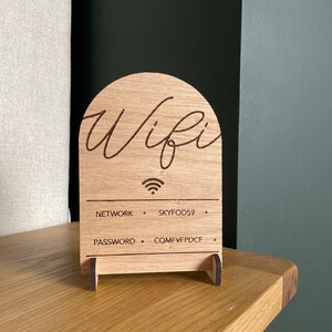 Personalised Oak Home Wifi Sign, Password Plaque, Wooden Internet Sign ...