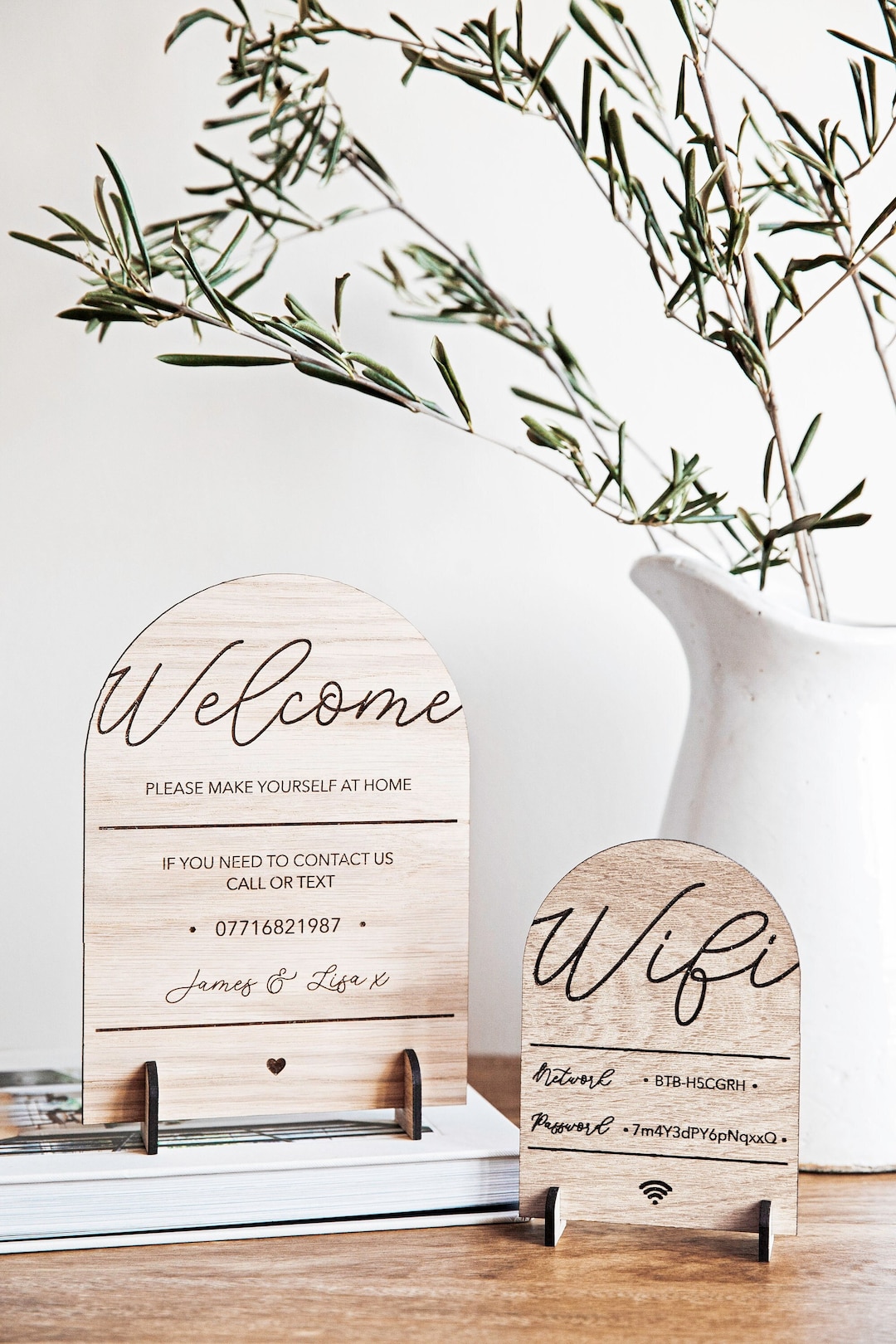 Personalised Oak Home Wifi Sign, Password Plaque, Wooden Internet Sign ...