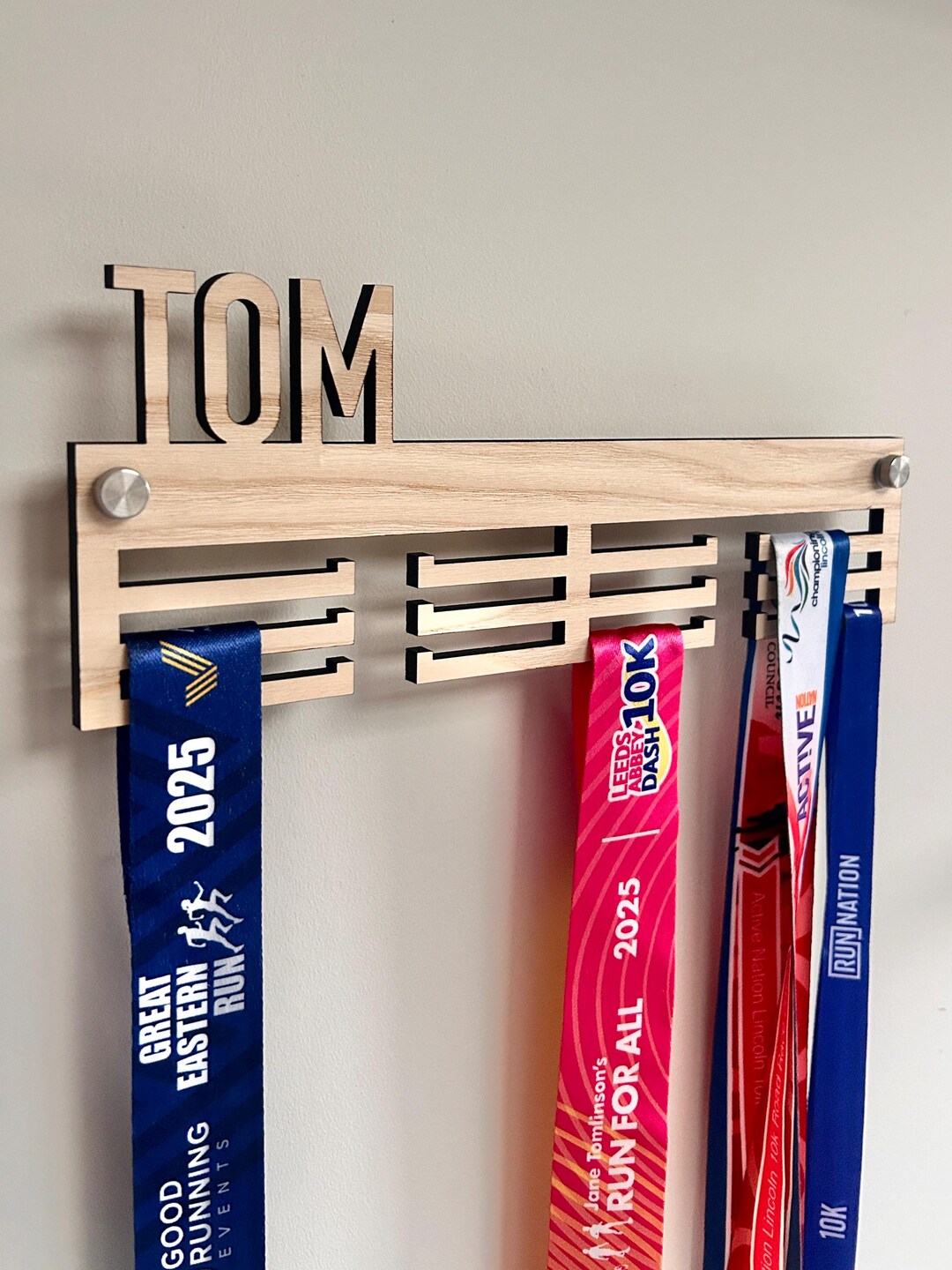Running Medal Holder, Personalised Medal Hanger, Gift for Runner, in My ...