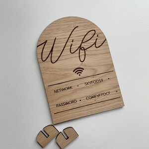 Personalised Oak Home Wifi Sign, Password Plaque, Wooden Internet Sign ...