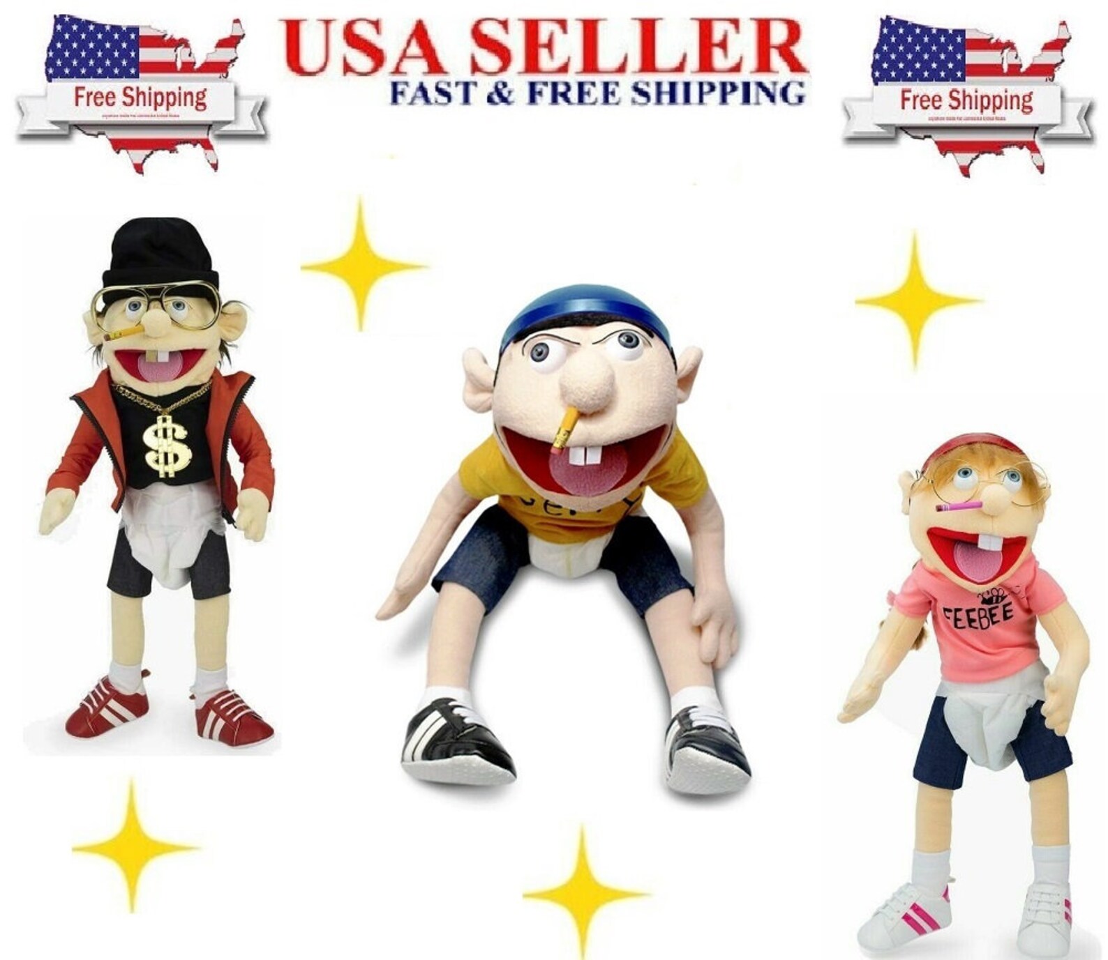 JEFFY PUPPET & rapper jeffy and Feebee Puppet Original | Etsy