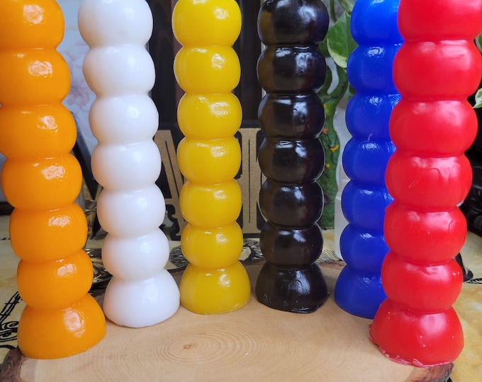 Two Tone Soy Wax Pillar Candle, Colourful Candle, Danish Pastel Decor ...