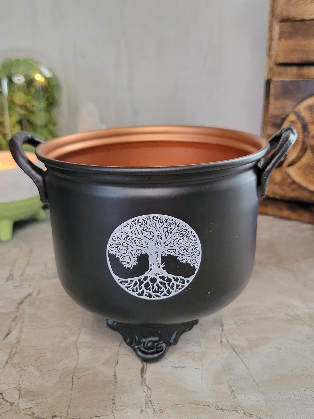 Tree of Life Metal Cauldron: Charcoal Resin Burner, Altar Decor - Etsy