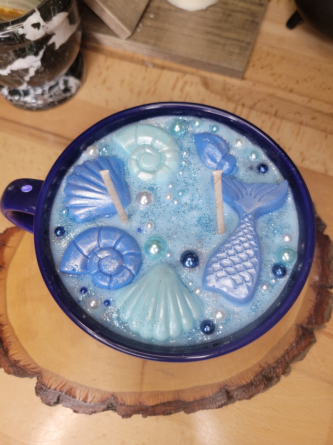 Sea Themed Candle, Big Mug Handmade Ceramic Candles Soy Candles, Sea ...