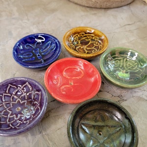 Handmade Ceramic Incense Burner Bowls Embossed Assorted Designs ...