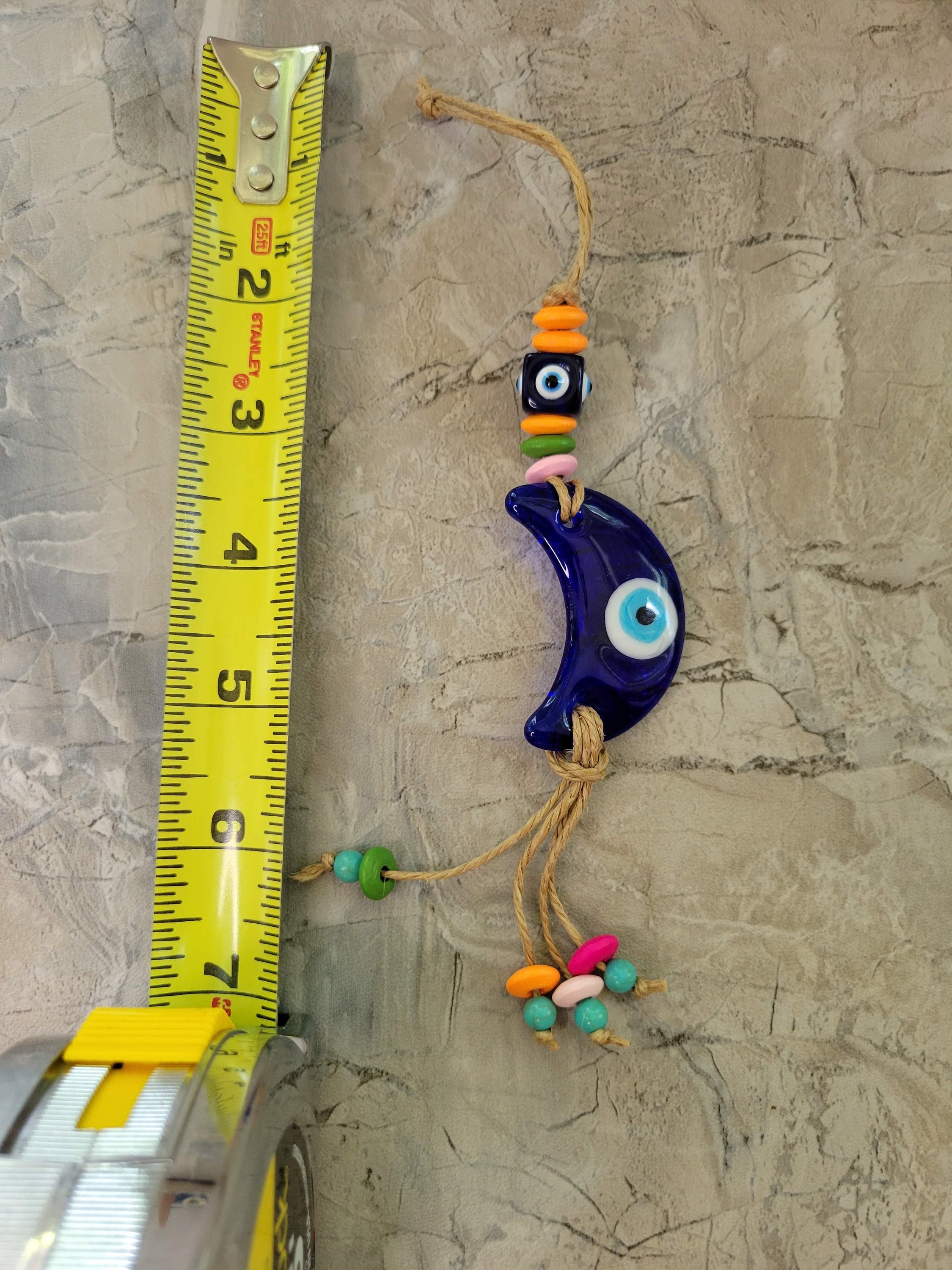 Evil Eye Talisman Hemp Rope W/ Beads Crescent Moon - Etsy