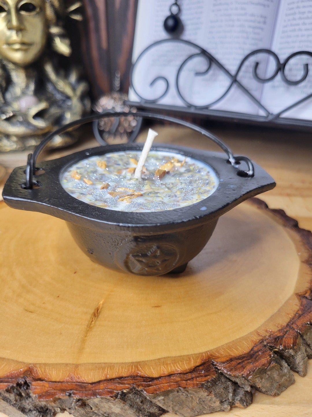 Lavender Sage Rosemary Cauldron Cleansing Candles Spell Candle Cauldron ...