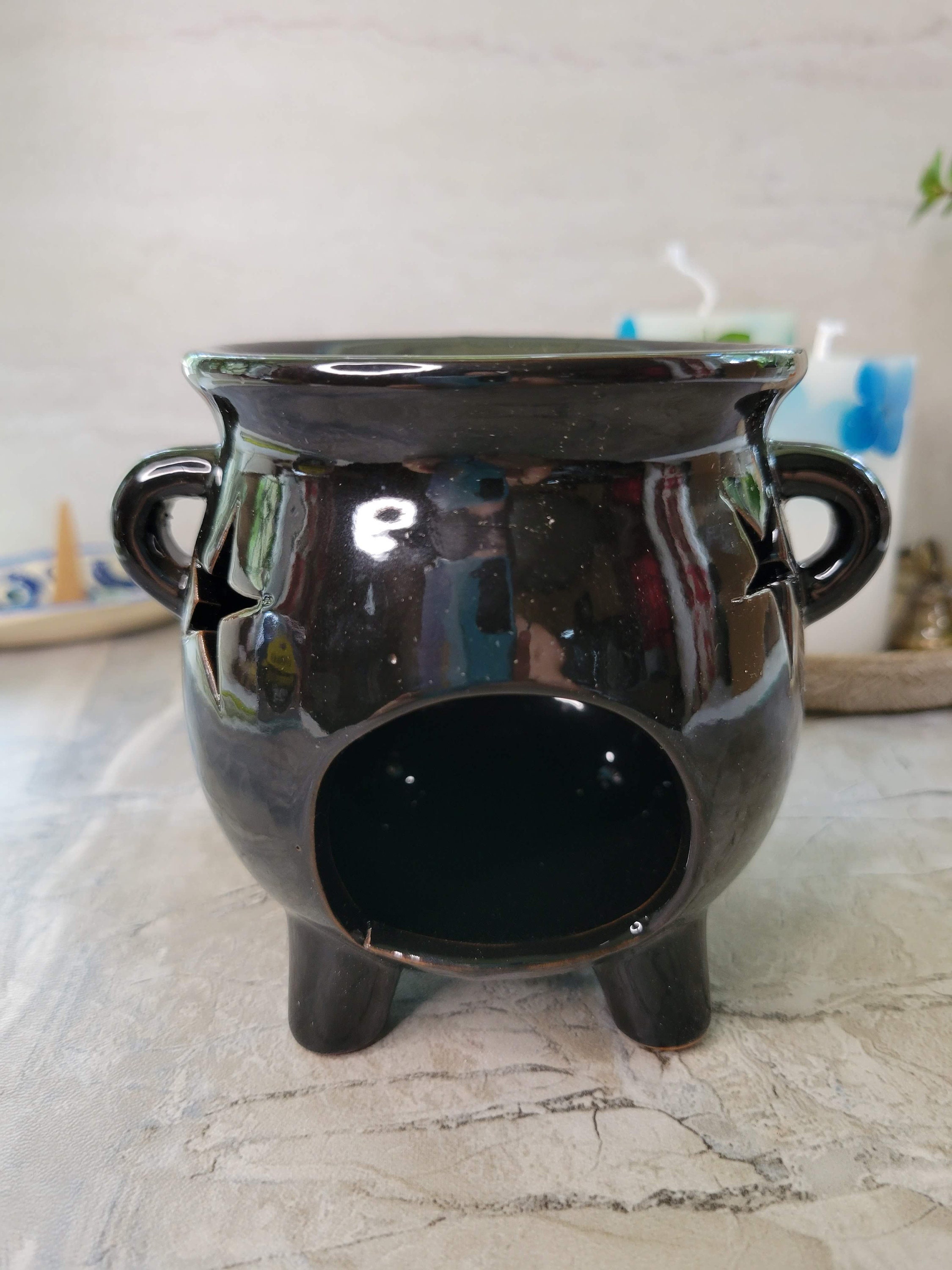 Ceramic Cauldron Oil Burner Wax Warmer Metaphysical Décor - Etsy